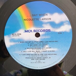 Nicolette Larson - Say When - 1985 Vintage Folk Country Vinyl LP - MCA ...