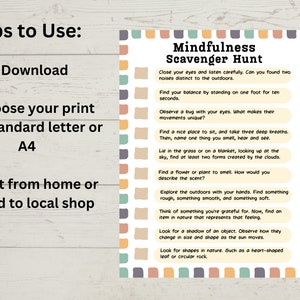 Mindfulness Outdoor Scavenger Hunt for Kids, Mindfulness Activity for ...