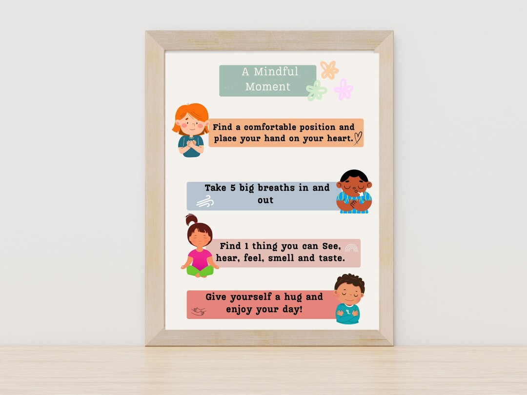 Mindful Moment for Kids, Printable Calming Strategies, Calming Corner ...