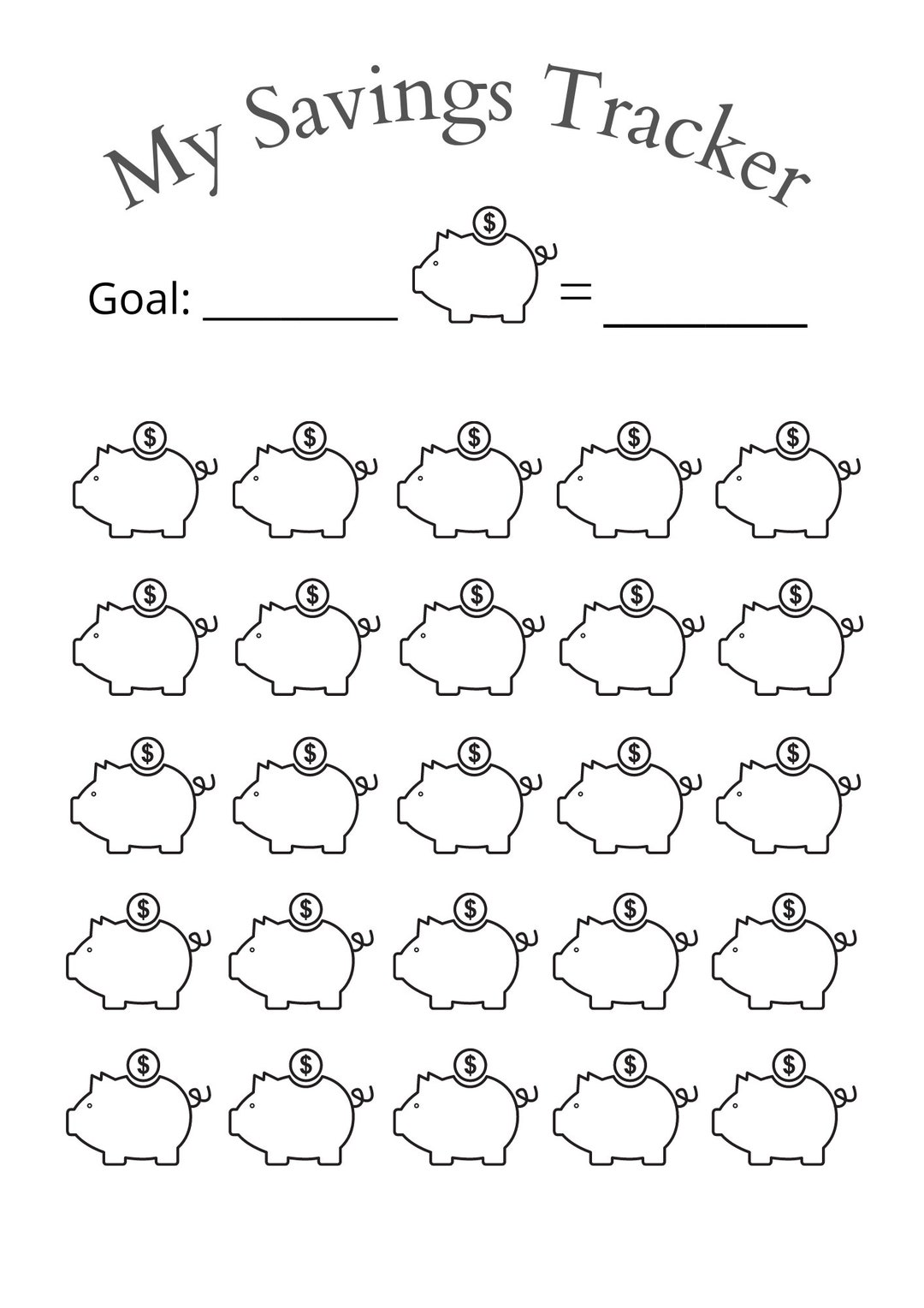 Printable Savings Tracker, Visual Savings Tracker, Payoff Tracker ...