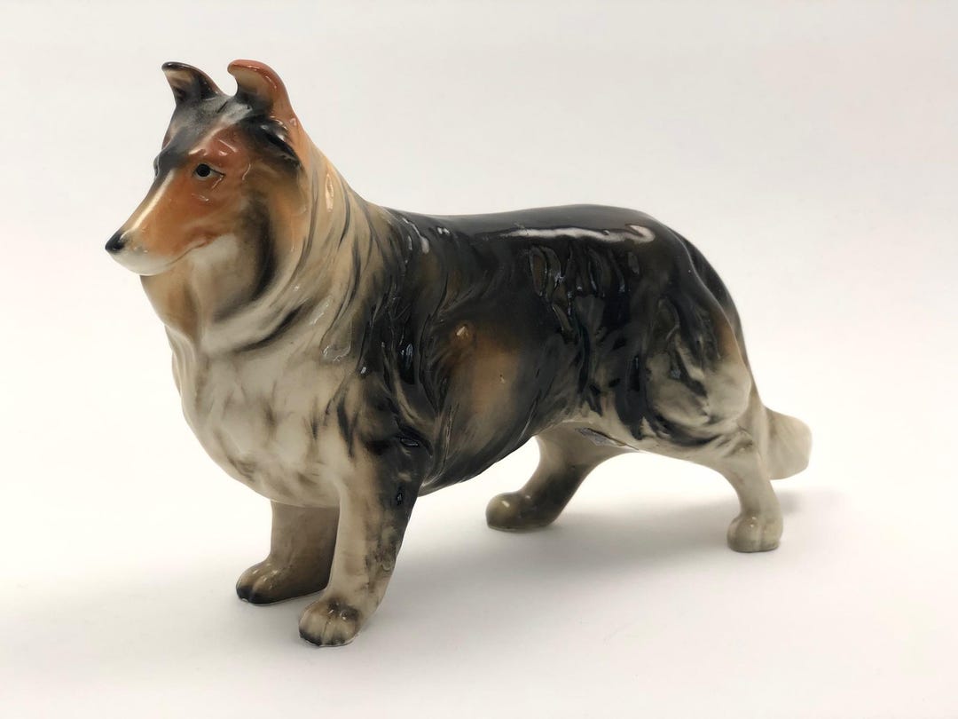COLLIE DOG Figurine High Gloss Lassie Dog Japan Giftcraft - Etsy