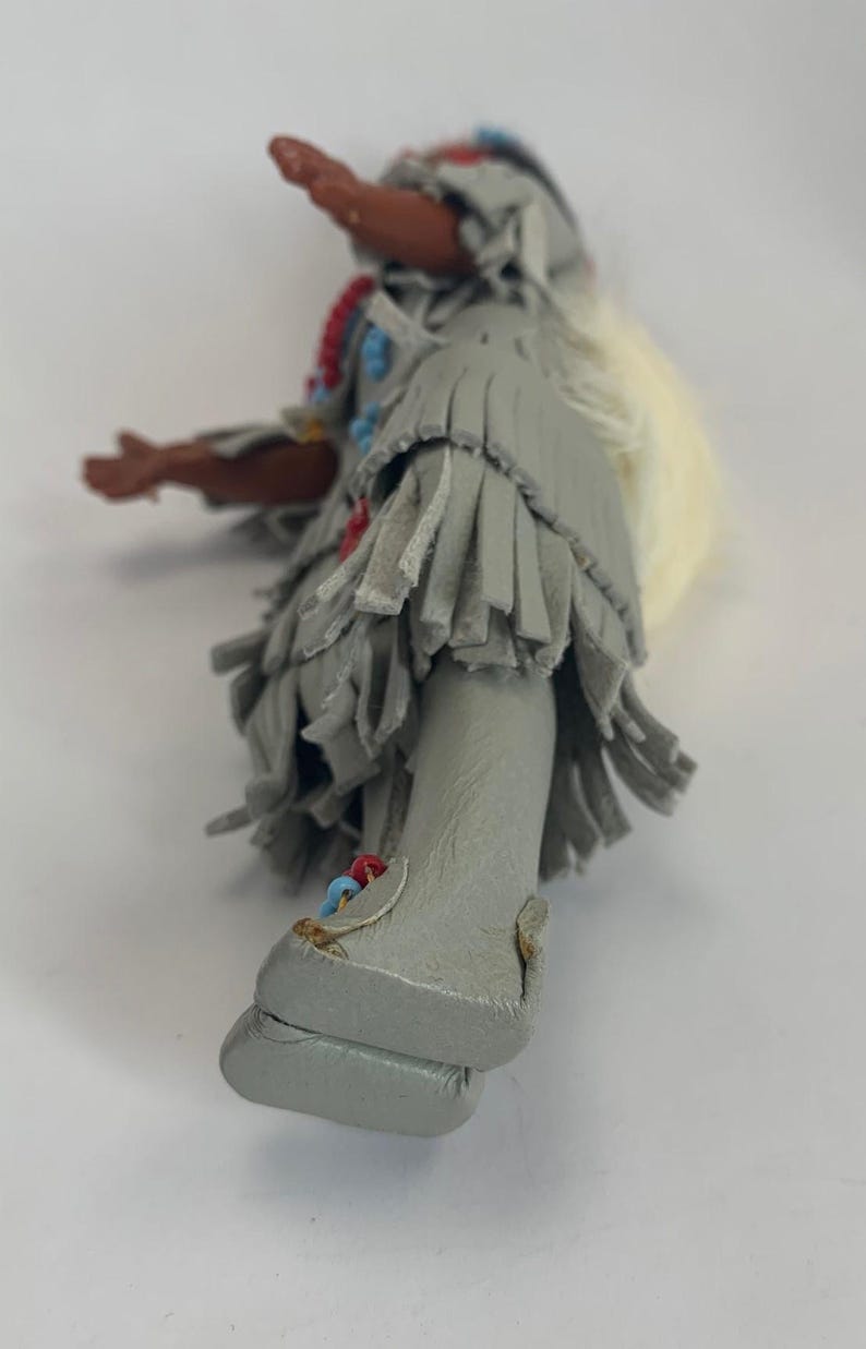 1970s First Nations Doll With Baby, Beaded Leather Clothing, Rabbit Fur ...