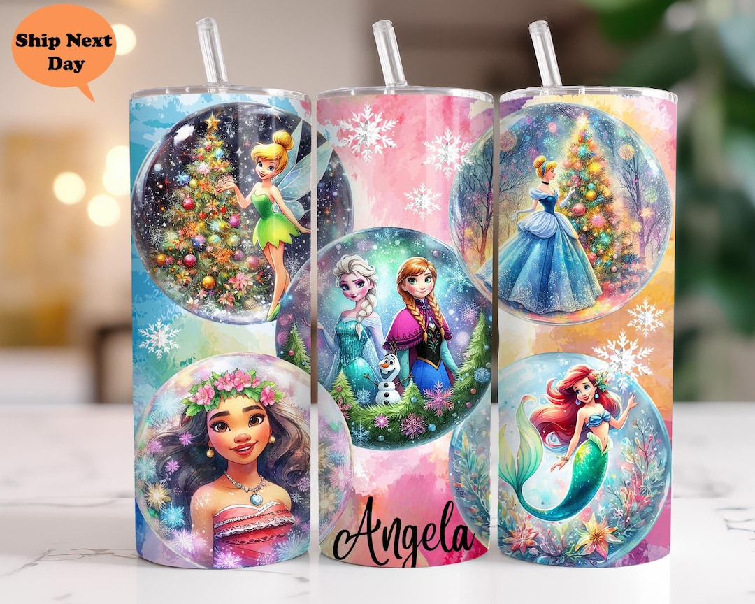 Custom Disney Princess Tumbler, Birthday Girl Gift, Disney Princess ...