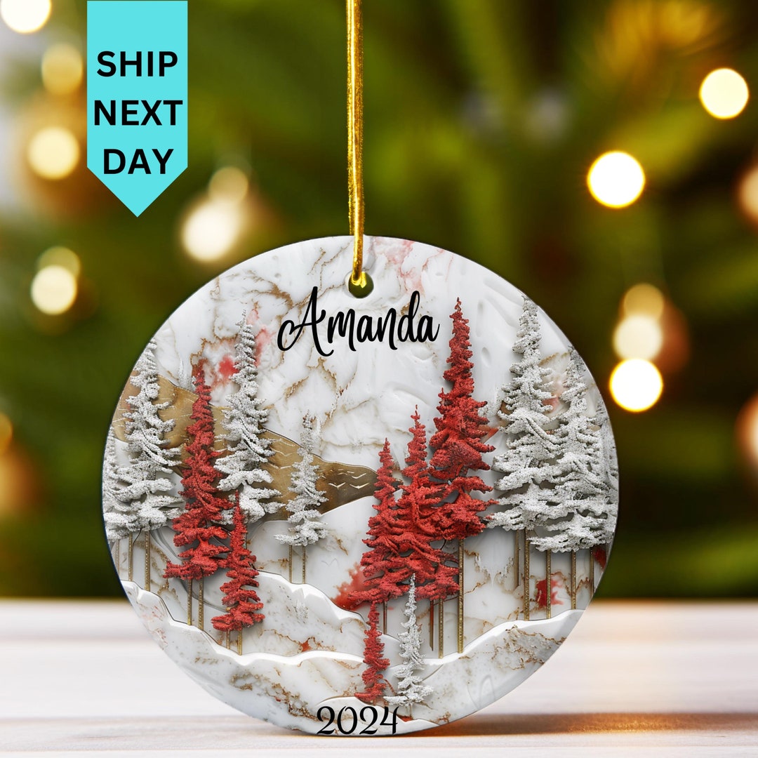 Custom Christmas 2024 Ornament, Winter Keepsake Ornament, Holiday Decor ...