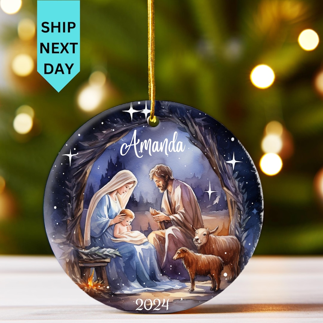 Cherish the Birth of Jesus With This Custom Nativity Scene Ornament ...