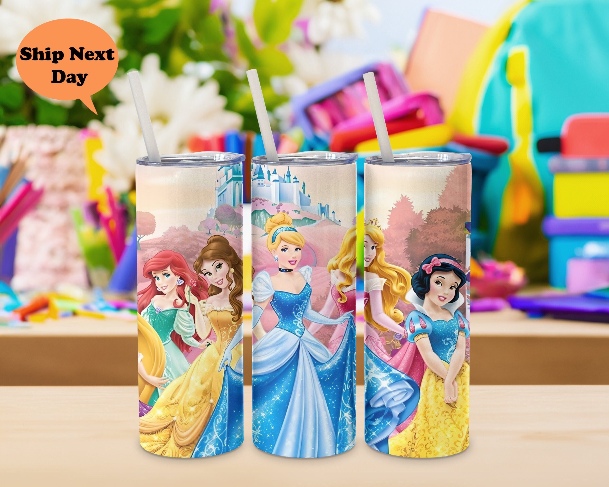 Disney Princess Tumbler, Birthday Girl Gift, Custom Disney Princess ...
