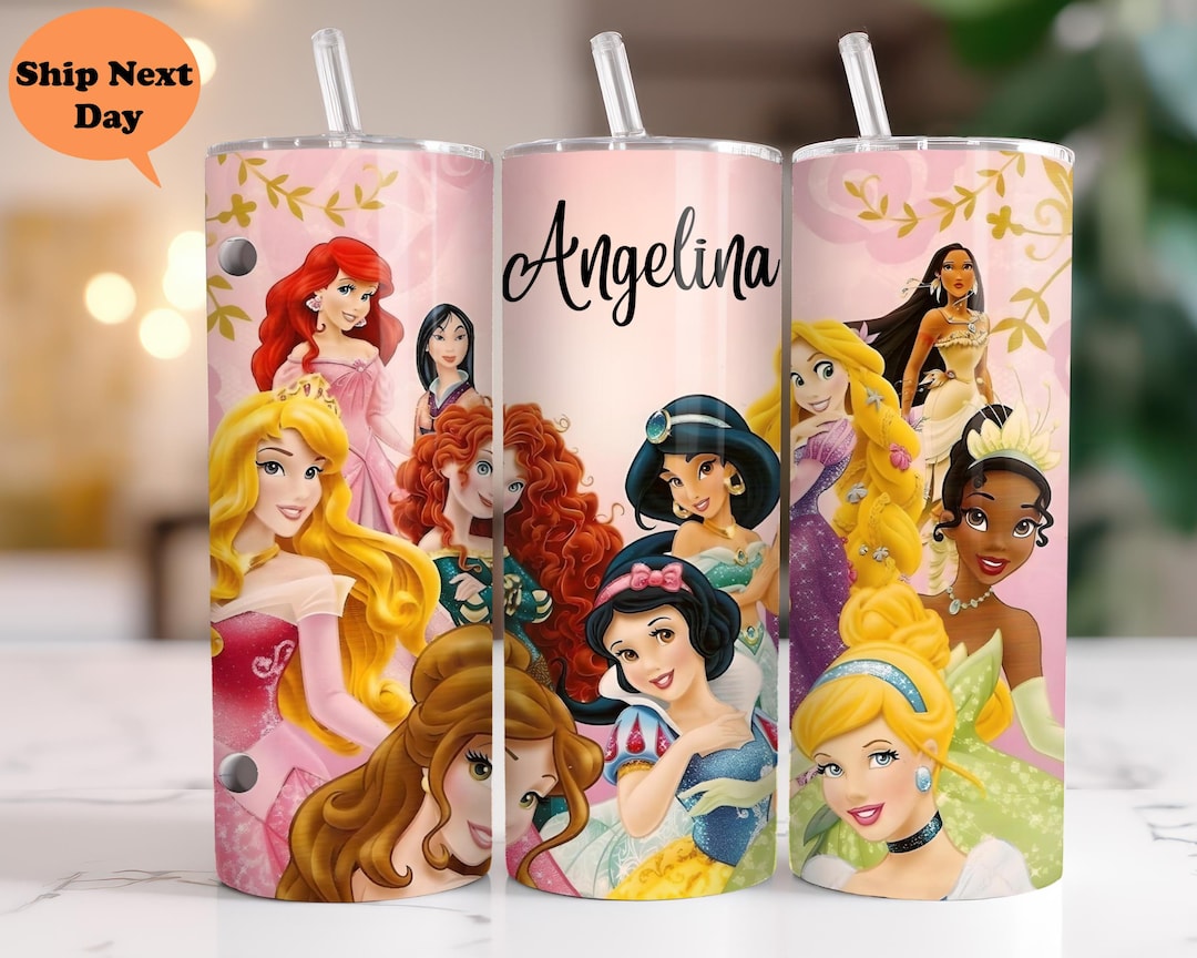 Custom Disney Princess Tumbler, Custom Disney Princess Birthday Girl ...