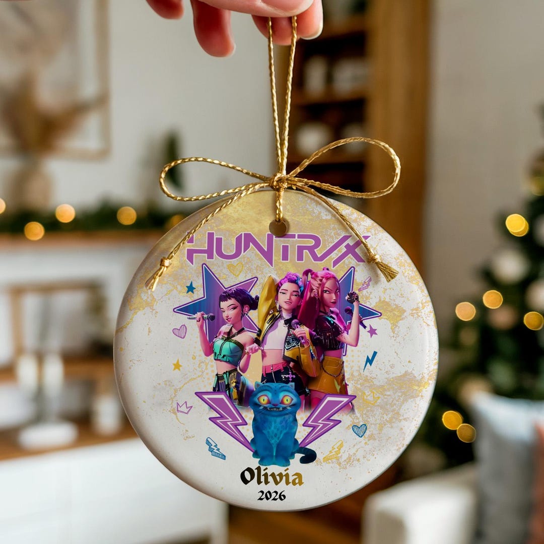 Huntrix Couple Demon Hunters, Personalized K-pop Ornament, Custom Name ...