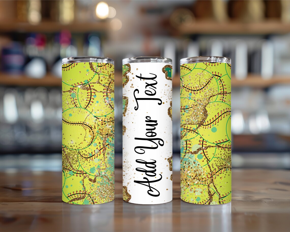 Personalized Softball Tumbler, Custom Name Stainless Steel Cup - Etsy