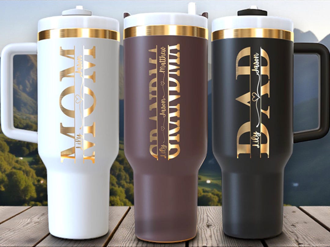 Custom Family Tumbler: 40oz Personalized Engraved Stainless Steel With ...
