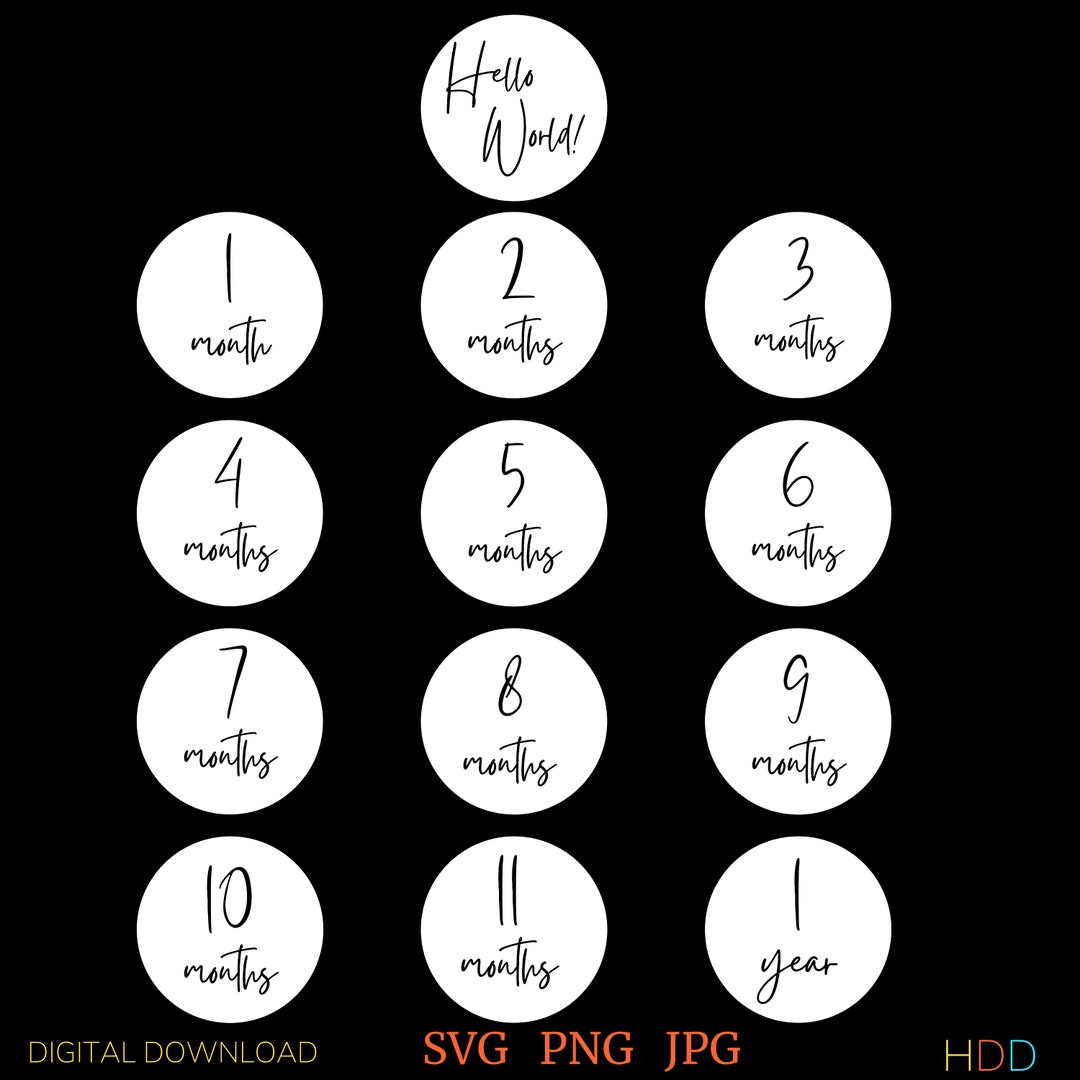13 Baby Milestones SVG - DIGITAL DOWNLOAD - Etsy