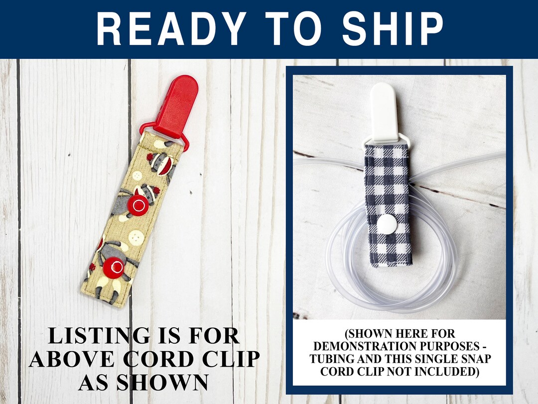 Double Snap Tube Cord Clip to Manage Medical Cords Including Feeding ...