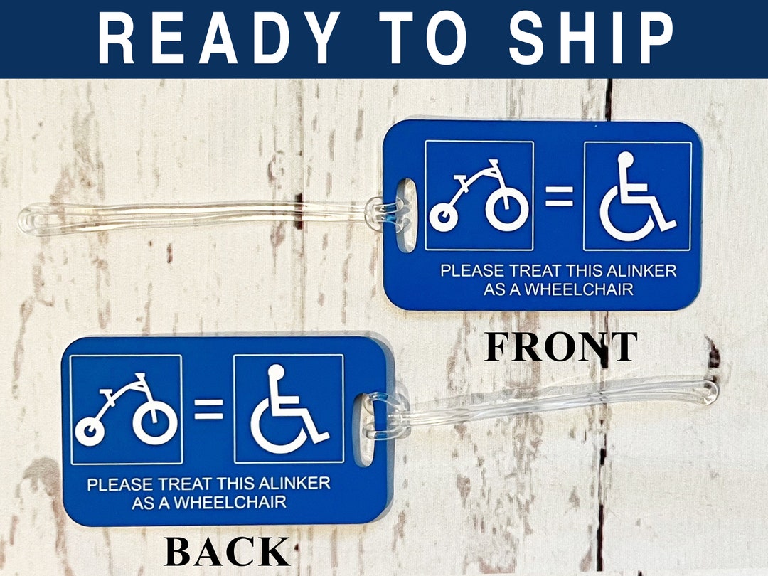 Aluminum Alinker as Wheelchair Double-sided OSHA Blue Tag - Etsy