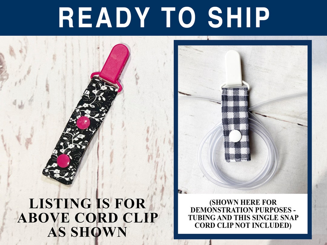 Double Snap Tube Cord Clip to Manage Medical Cords Including Feeding ...