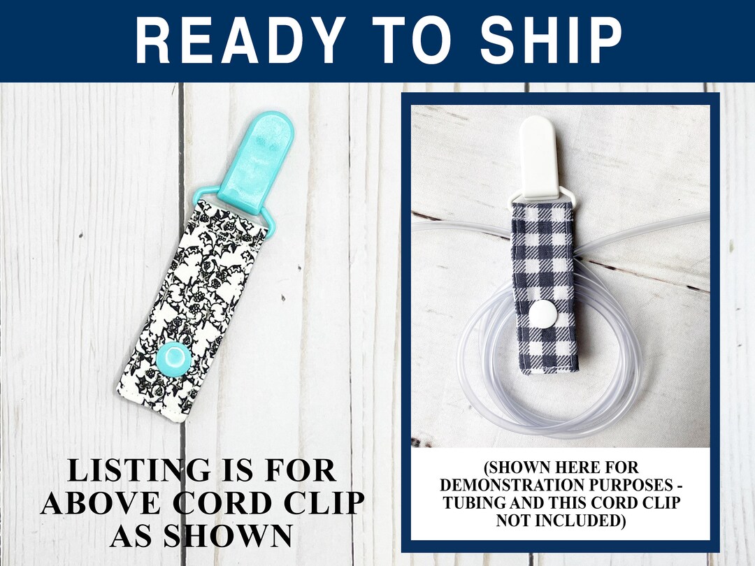 Single Snap Tube Cord Clip to Manage Medical Cords Including Feeding ...