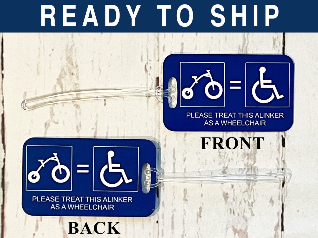 Aluminum Alinker as Wheelchair Double-sided Federal Blue Tag - Etsy