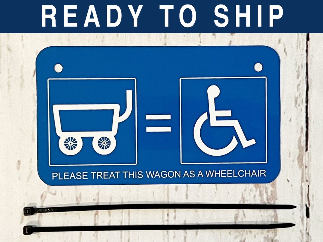 Aluminum Wagon as Wheelchair OSHA Blue Sign - Etsy