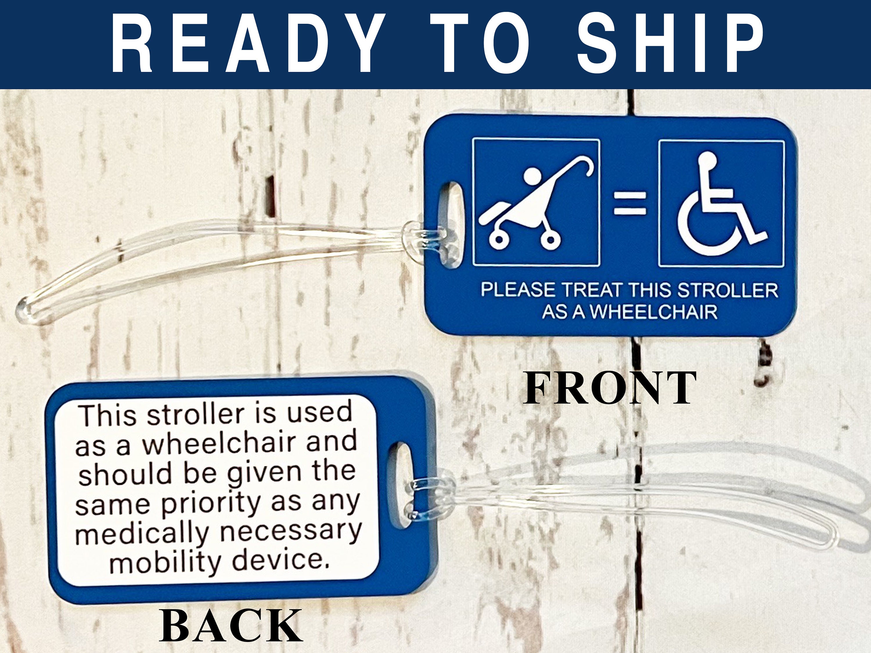 Aluminum Stroller as Wheelchair Double-sided OSHA Blue Prioritize Tag ...