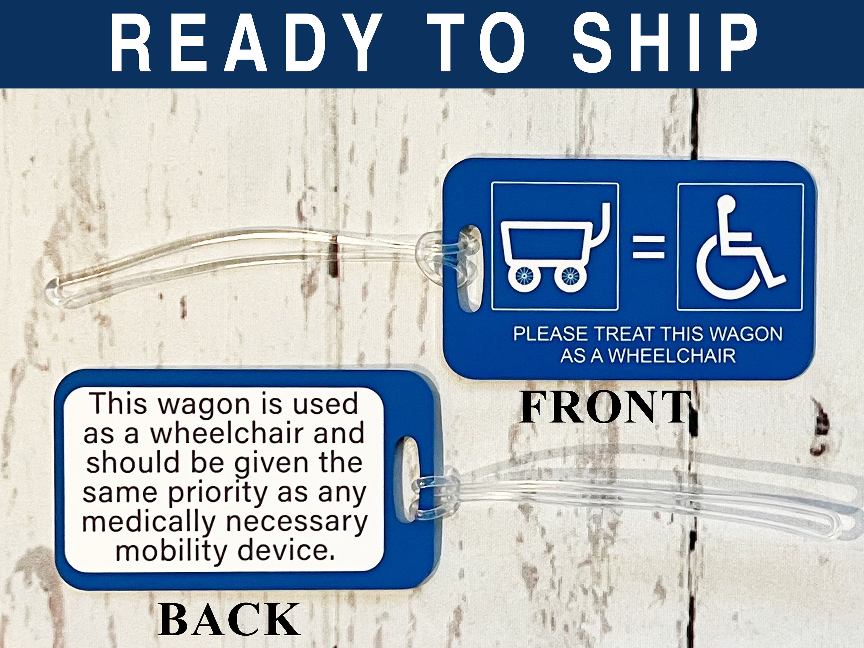 Aluminum Wagon as Wheelchair Double-sided OSHA Blue Prioritize Tag - Etsy