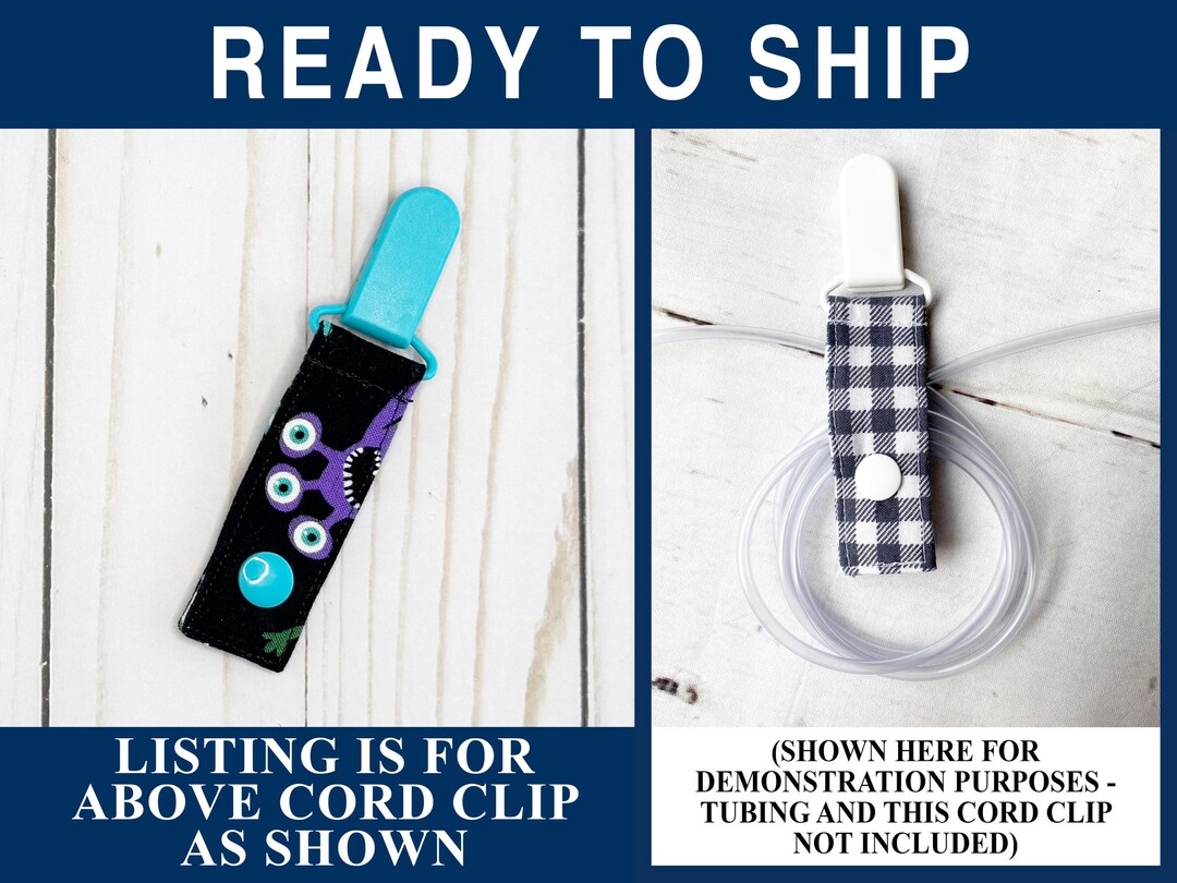 Single Snap Tube Cord Clip to Manage Medical Cords Including Feeding ...