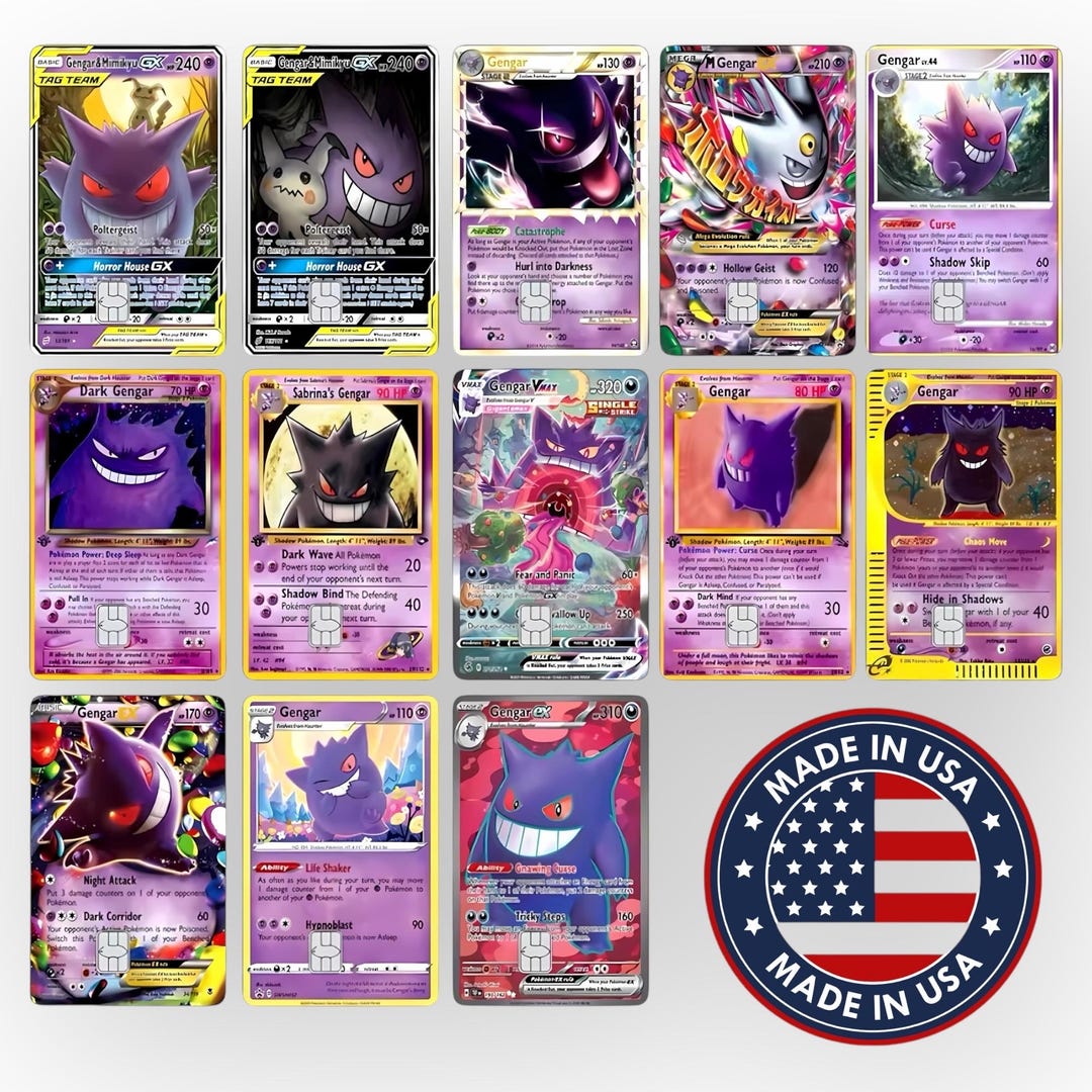 Custom Gengar Credit Card Sticker Small Chip Big Chip Holographic ...