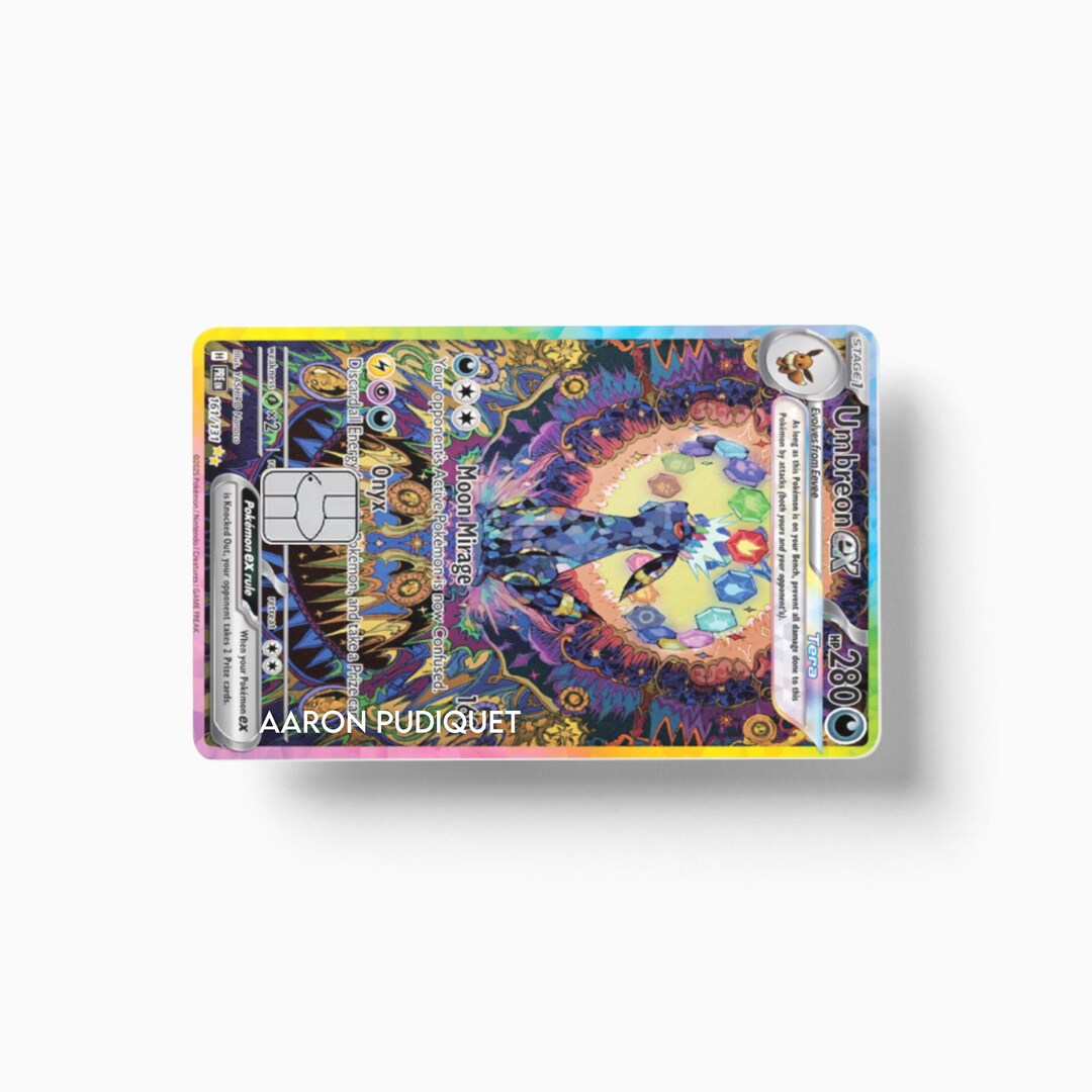 Custom Umbreon Holographic Debit Card Sticker Laminated Vinyl Skin With ...