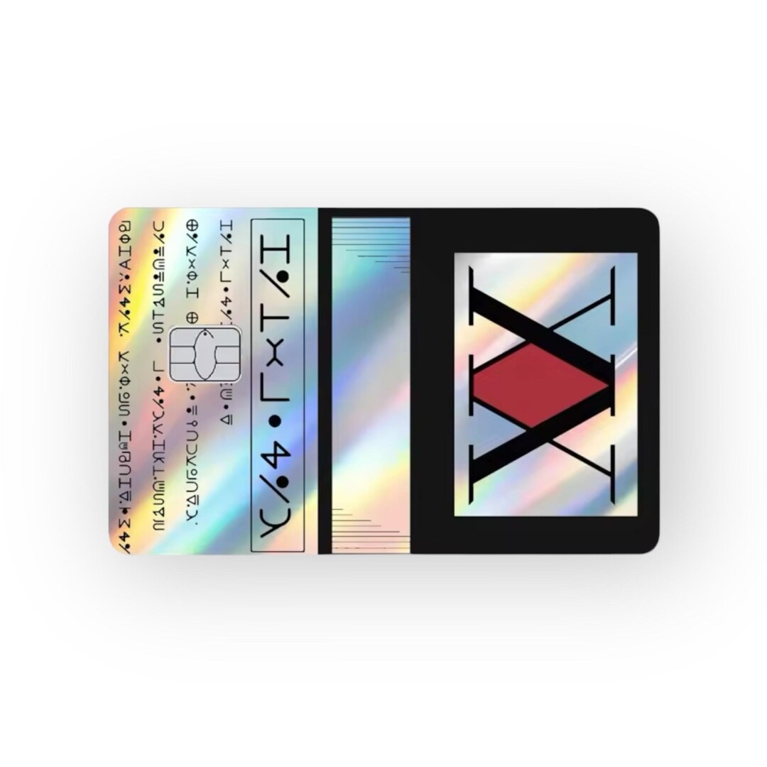 Hunter License Anime Holographic Debit Card Sticker Laminated Vinyl ...