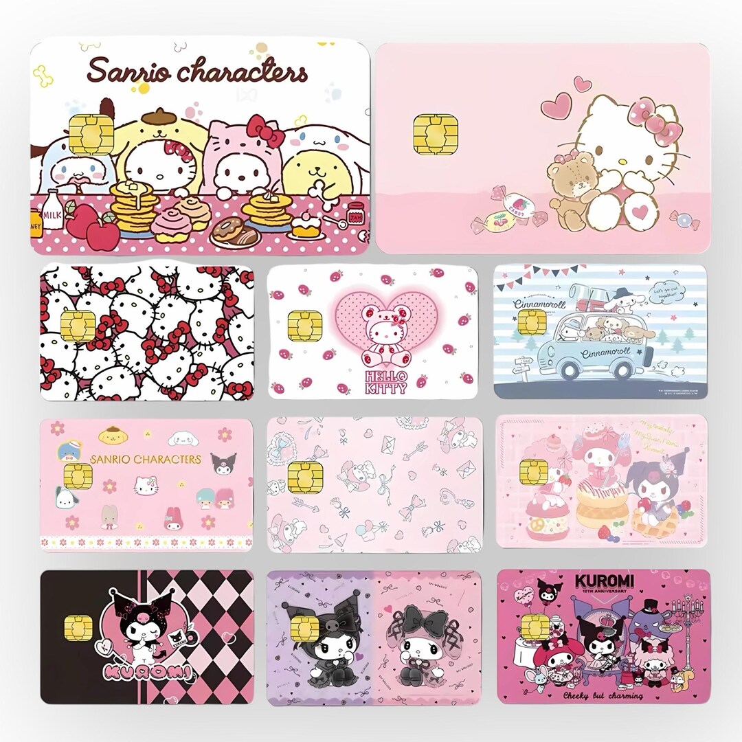 Custom Cute Cat Holographic Debit Card Sticker Laminated Vinyl Skin ...