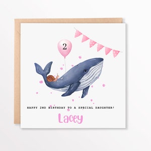 Personalised Whale Birthday Card - Ocean Birthday Card- Whale Snail ...