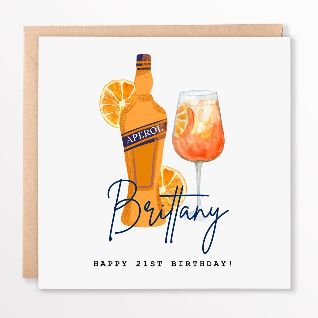 Cocktail Birthday Card - Aperol Spritz Card - Birthday Card for Her ...