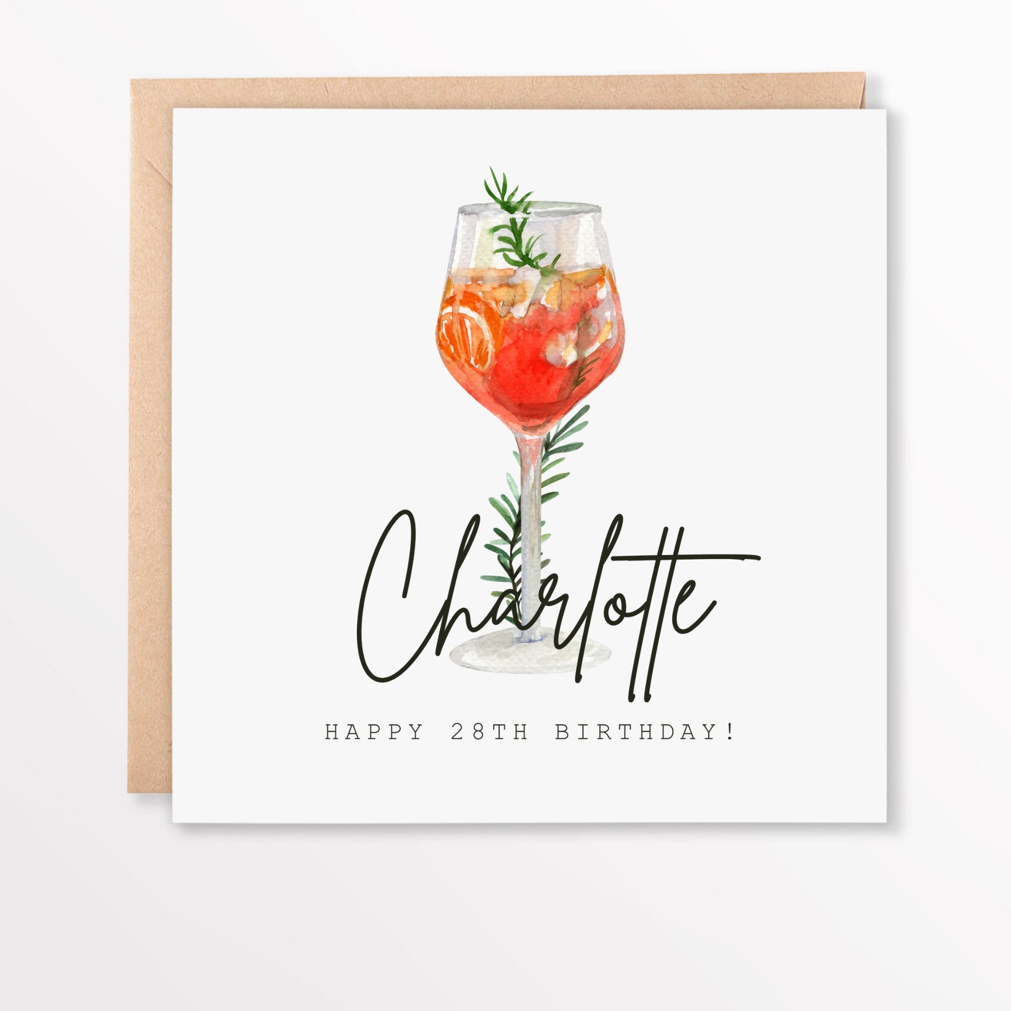Cocktail Birthday Card Aperol Spritz Card Birthday Card for Her Bestie ...