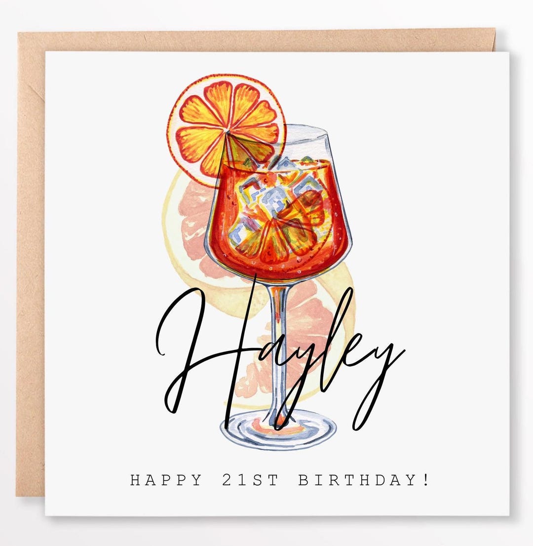 Aperol Spritz Birthday Card - Birthday Card for Her - Bestie Birthday ...