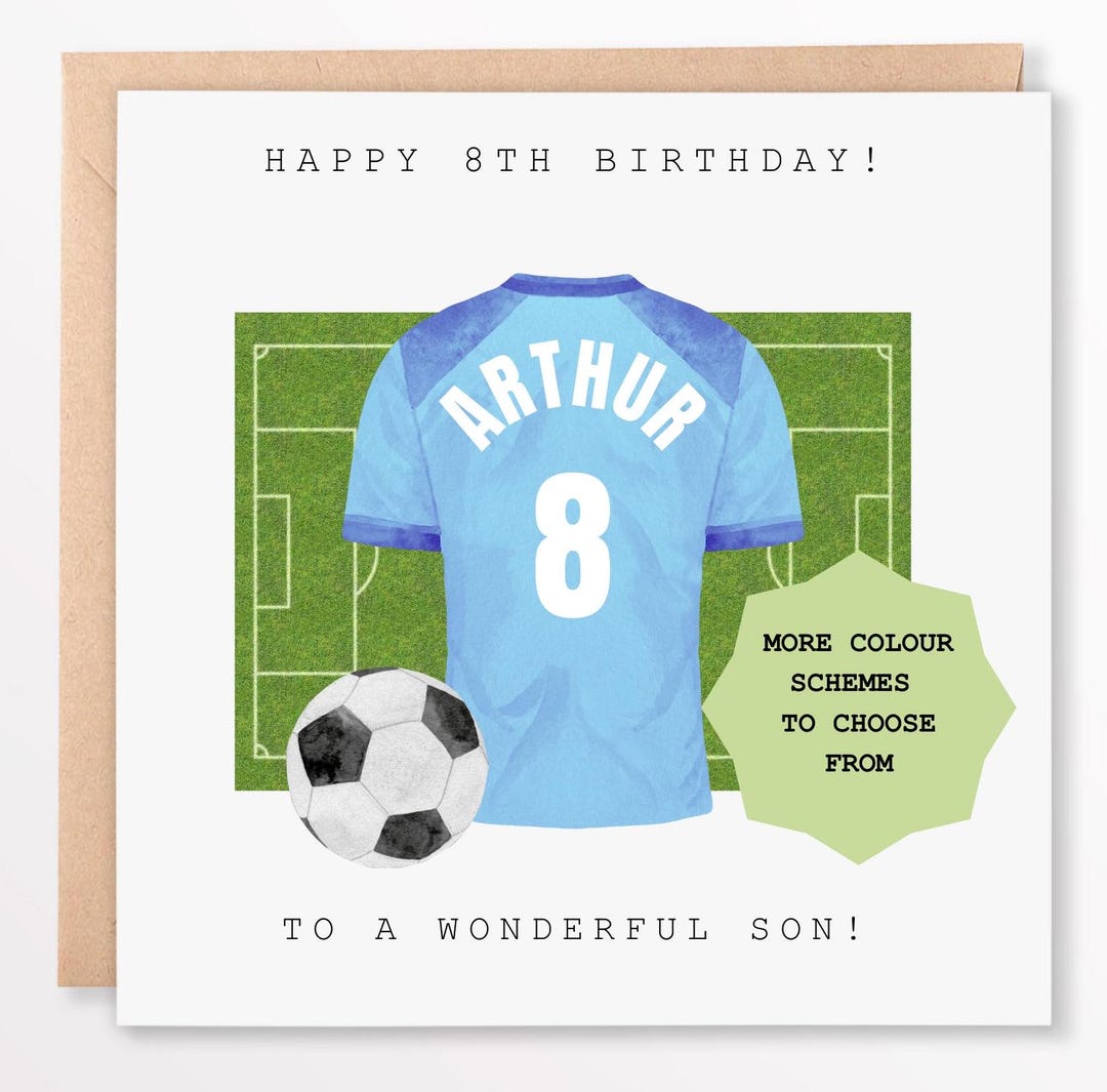 Personalised Birthday Football Card - for Son, Brother, Grandson ...