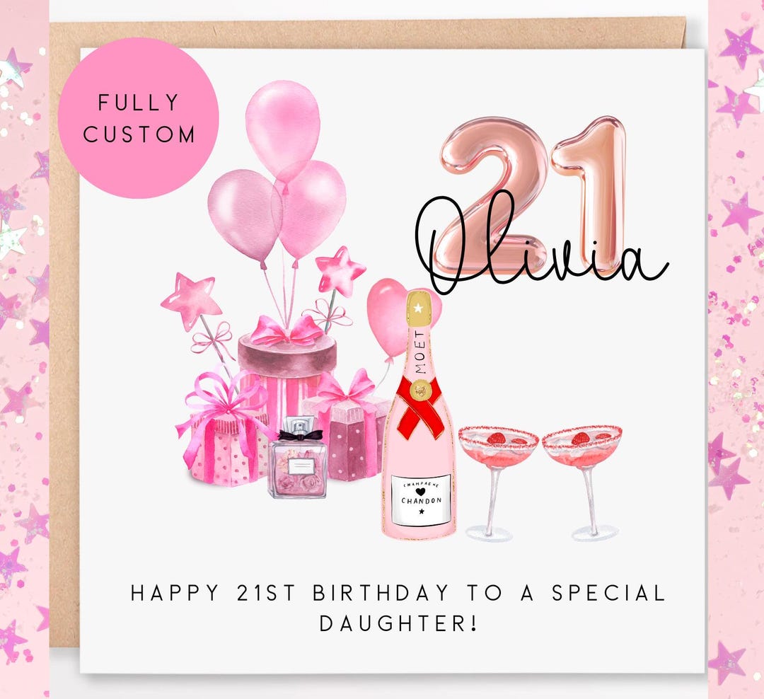 Personalised 21st Birthday Card for Her for Daughter for Granddaughter ...