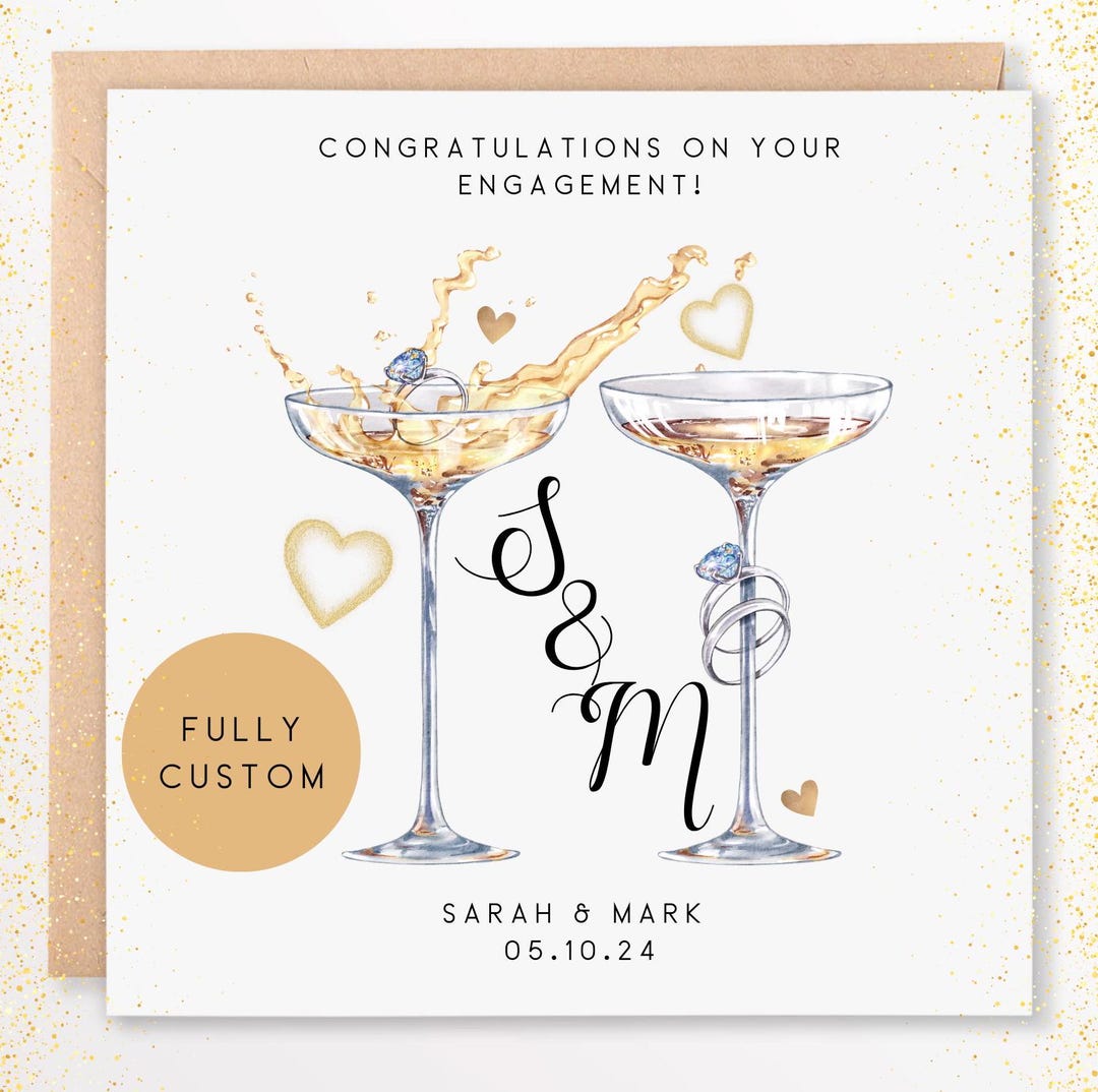 Happy Engagement Card - Engagement Card - Personalised Engagement Card ...