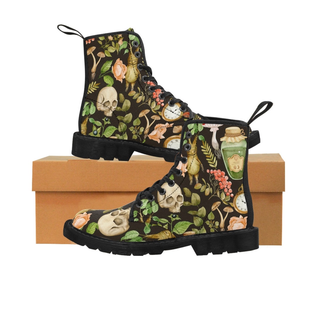 Women's Cottagecore Mushroom Canvas Boots Best Friend Gift Birthday ...
