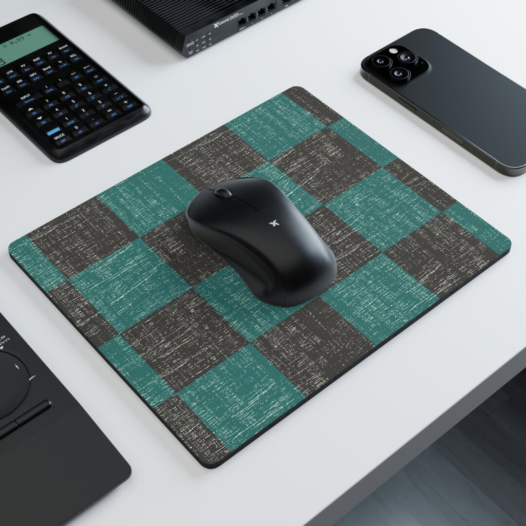 Anime Checkered Mouse Pad Anime Inspired Green and Black Checkered ...