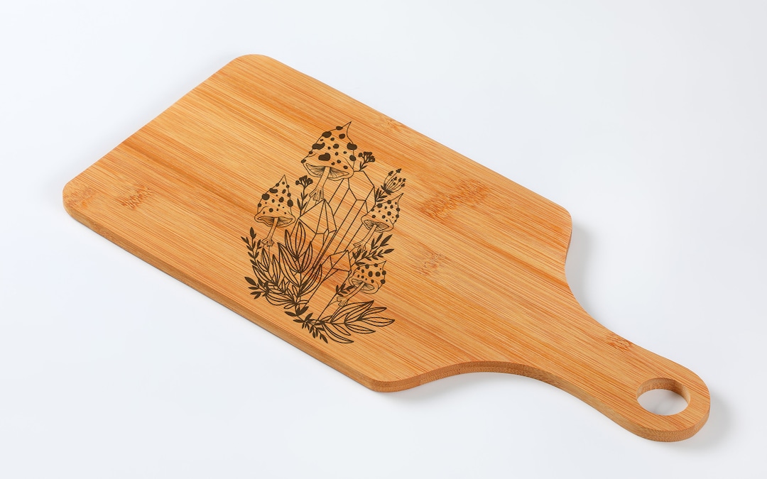 Cottagecore Mushroom Bamboo Cutting Board Cottagecore Kitchen Decor ...
