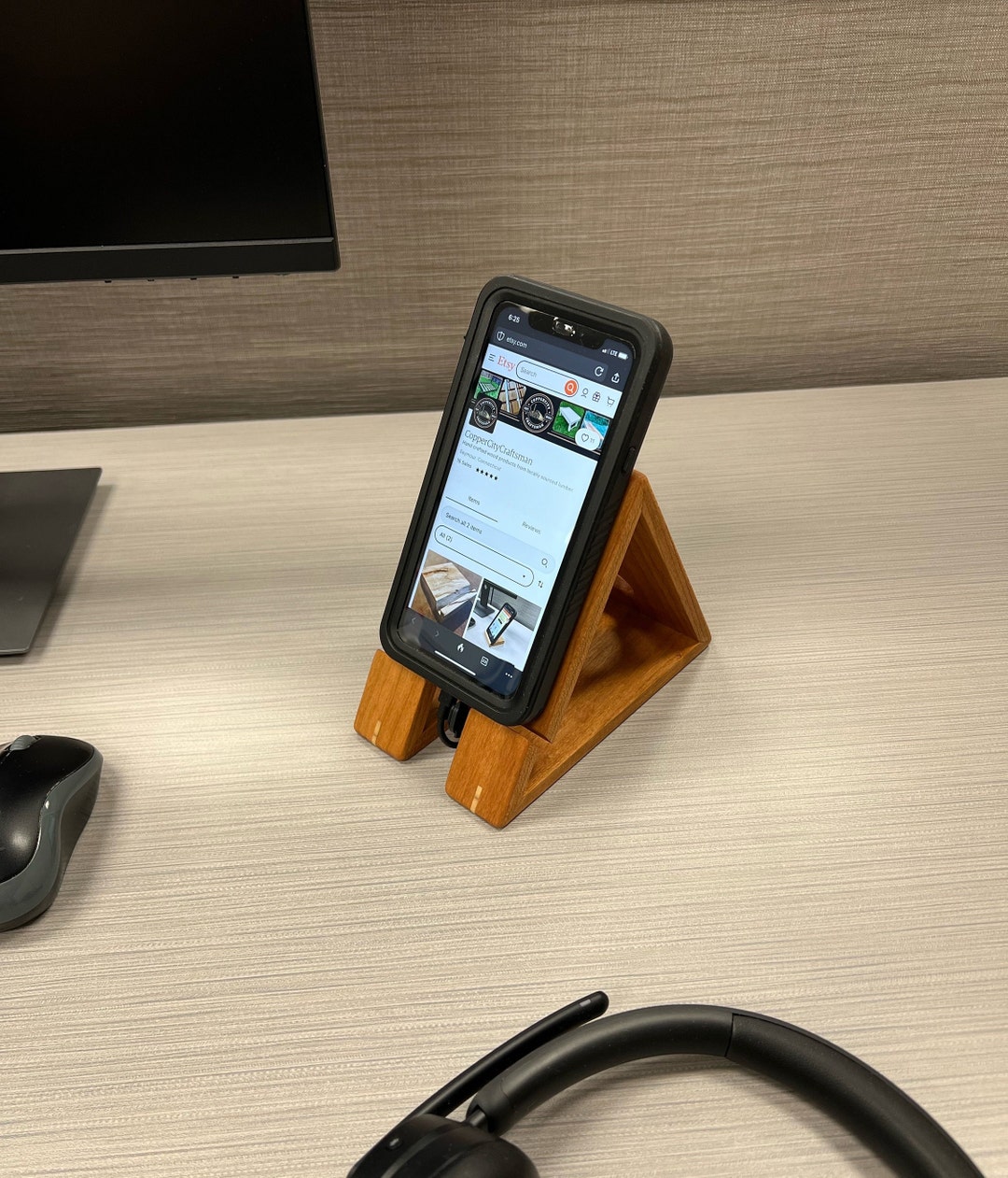 Triangular Phone Stand | Smart Phone Holder | Handmade | Desk ...