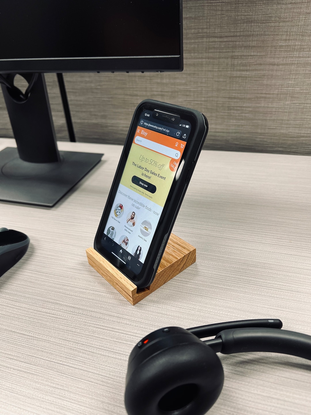 Handmade Red Oak Phone Stand: Desk & Travel Accessory - Etsy