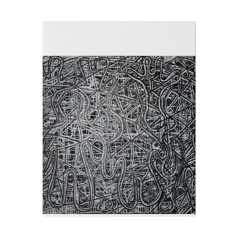 Black & White Abstract Canvas, Geometric Design, Modern Minimalist ...