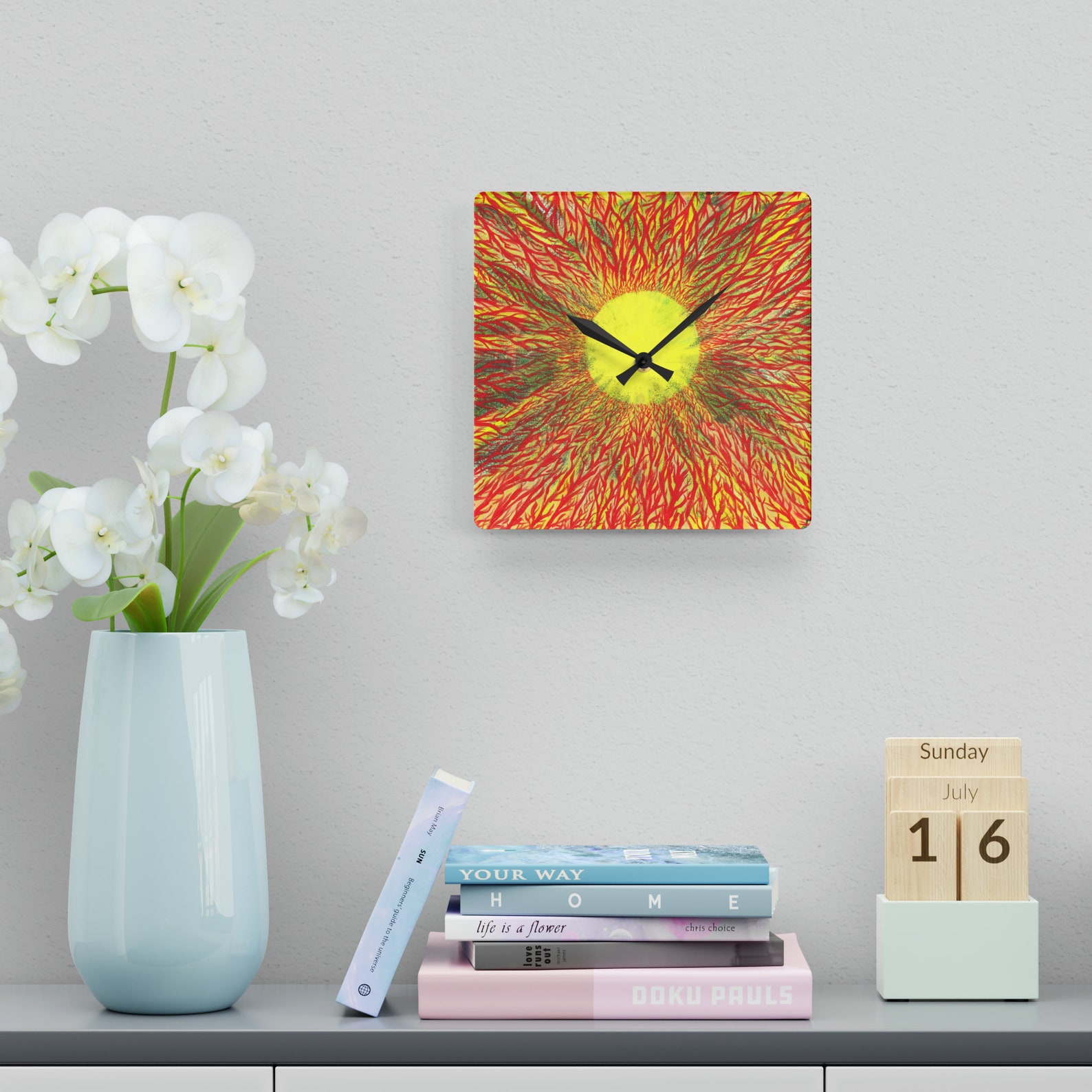 RED EYE Acrylic Wall Clock Retro Clock, Rectangle Clock, Red Eye ...