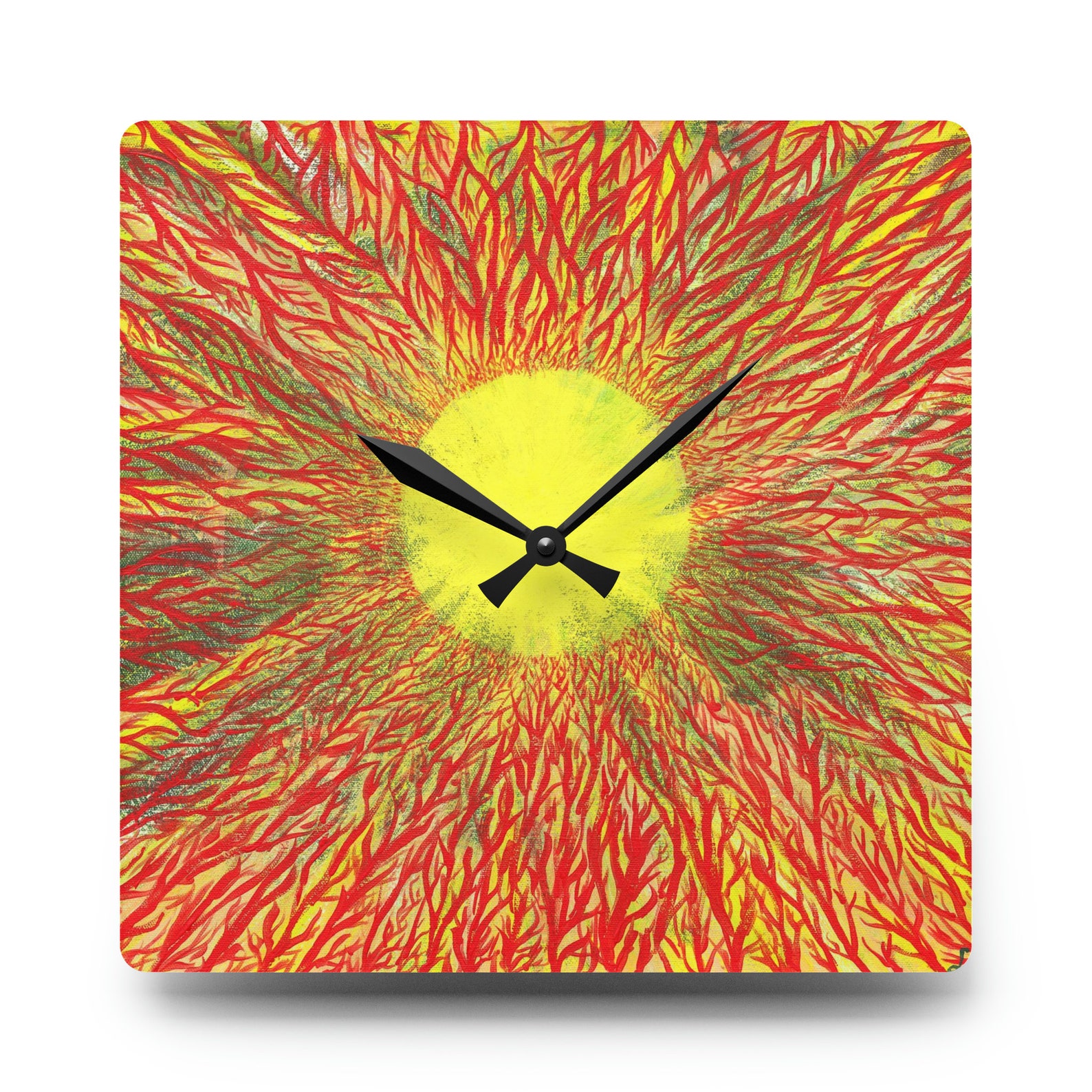 RED EYE Acrylic Wall Clock Retro Clock, Rectangle Clock, Red Eye ...