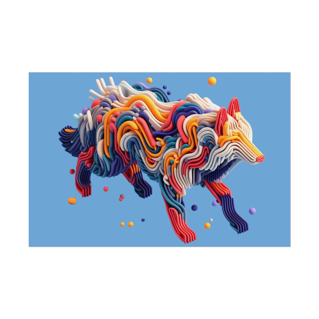 Wolf Art Poster, Watercolor 3d Art, Abstract Poster, Dorm Room Print ...