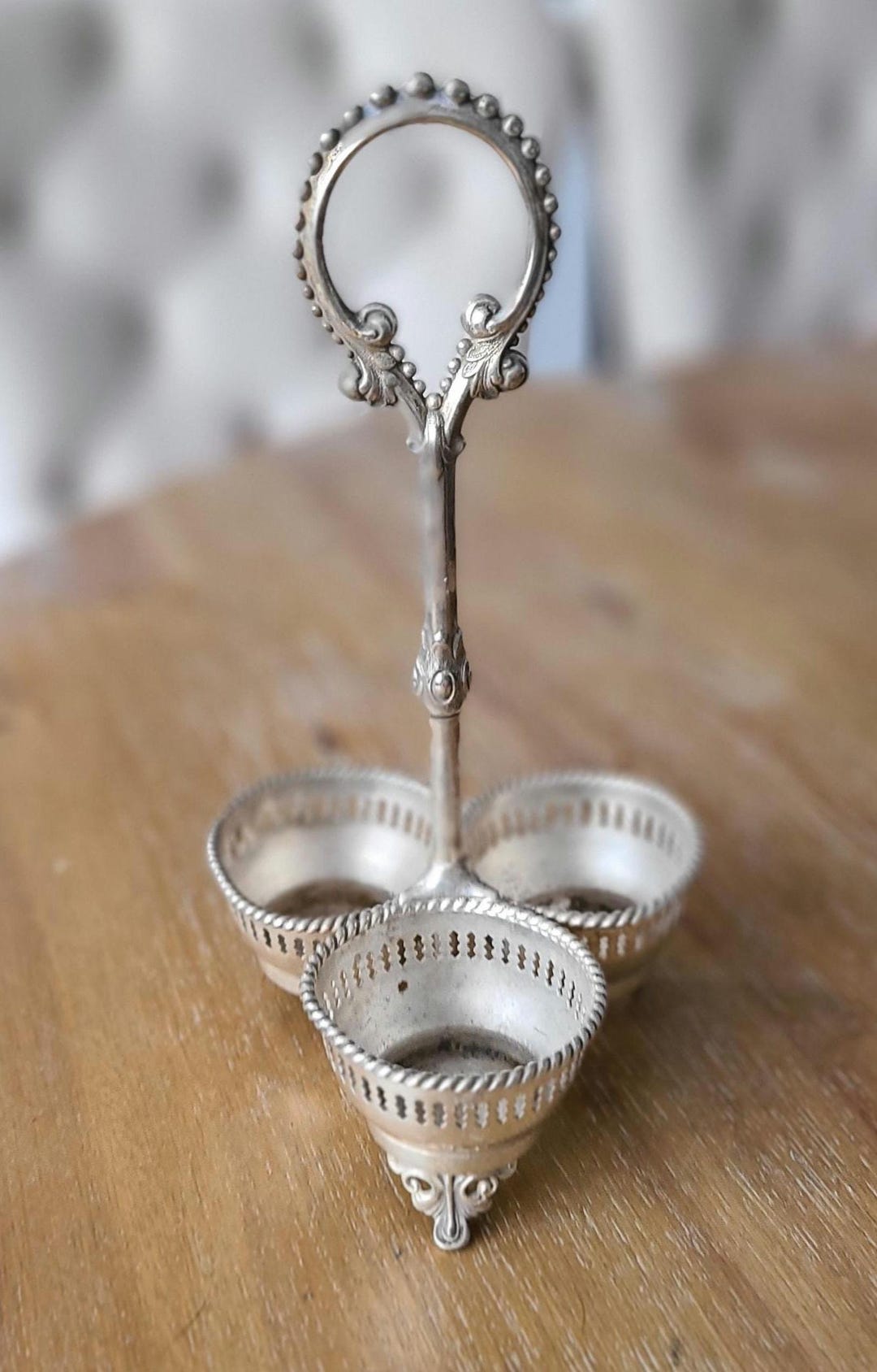 Vintage Silver Plate Cruet Set Egg Holder Condiment Caddy - Etsy
