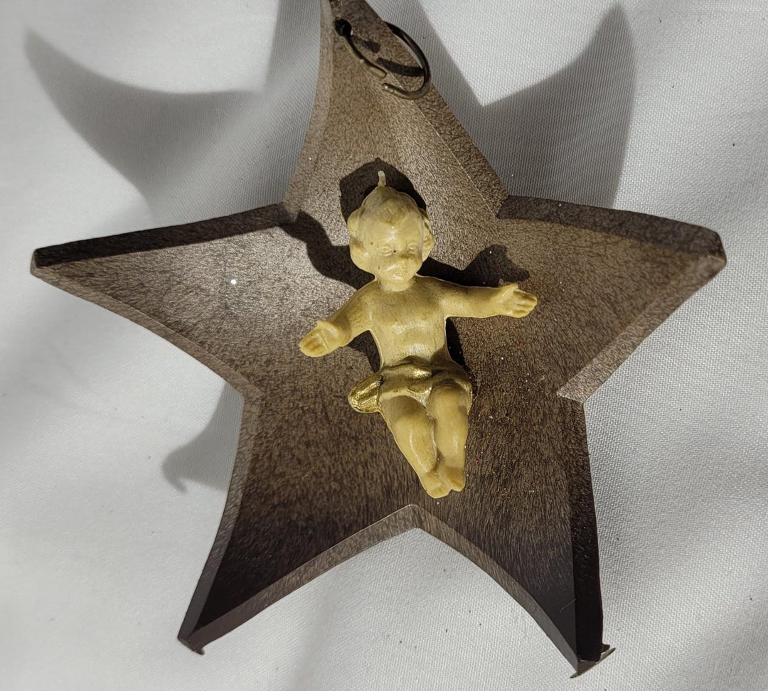 Vintage Baby Jesus on Star Ornament - Italy - Etsy