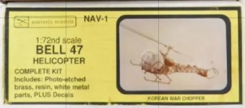 Esoteric Models Bell 47 Korean War Chopper NAV-1 1/72 MASH Helicopter ...