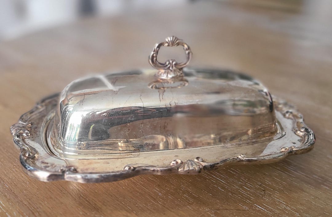 Antique F.B. Rogers Georgetown Pattern Silverplate Butter Dish W/ Glass ...