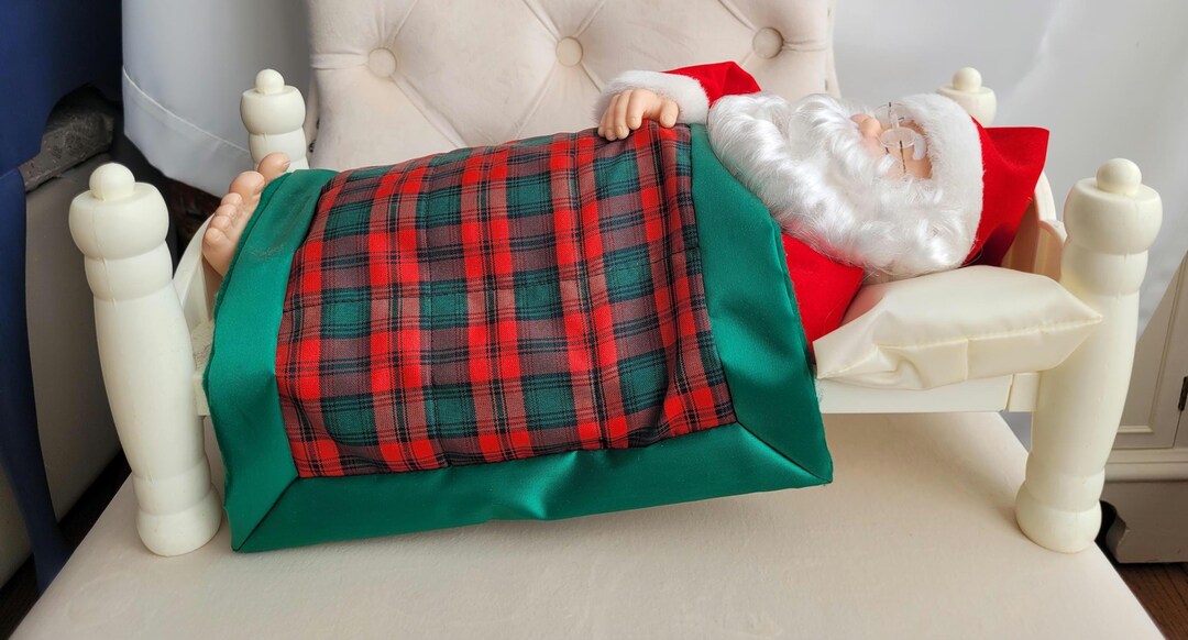 1990's Telco Motion-ettes SLEEPING SANTA in Bed Animated Snoring 18 ...