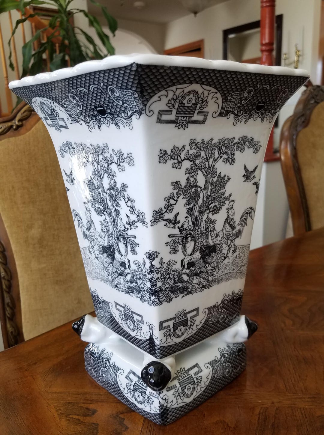 Vintage Chao Tao Dechang Taoci Black and White Chinoiserie Print ...
